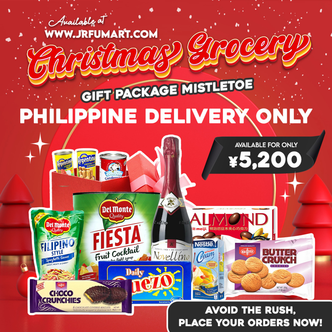 Christmas Grocery Gift Package Mistletoe