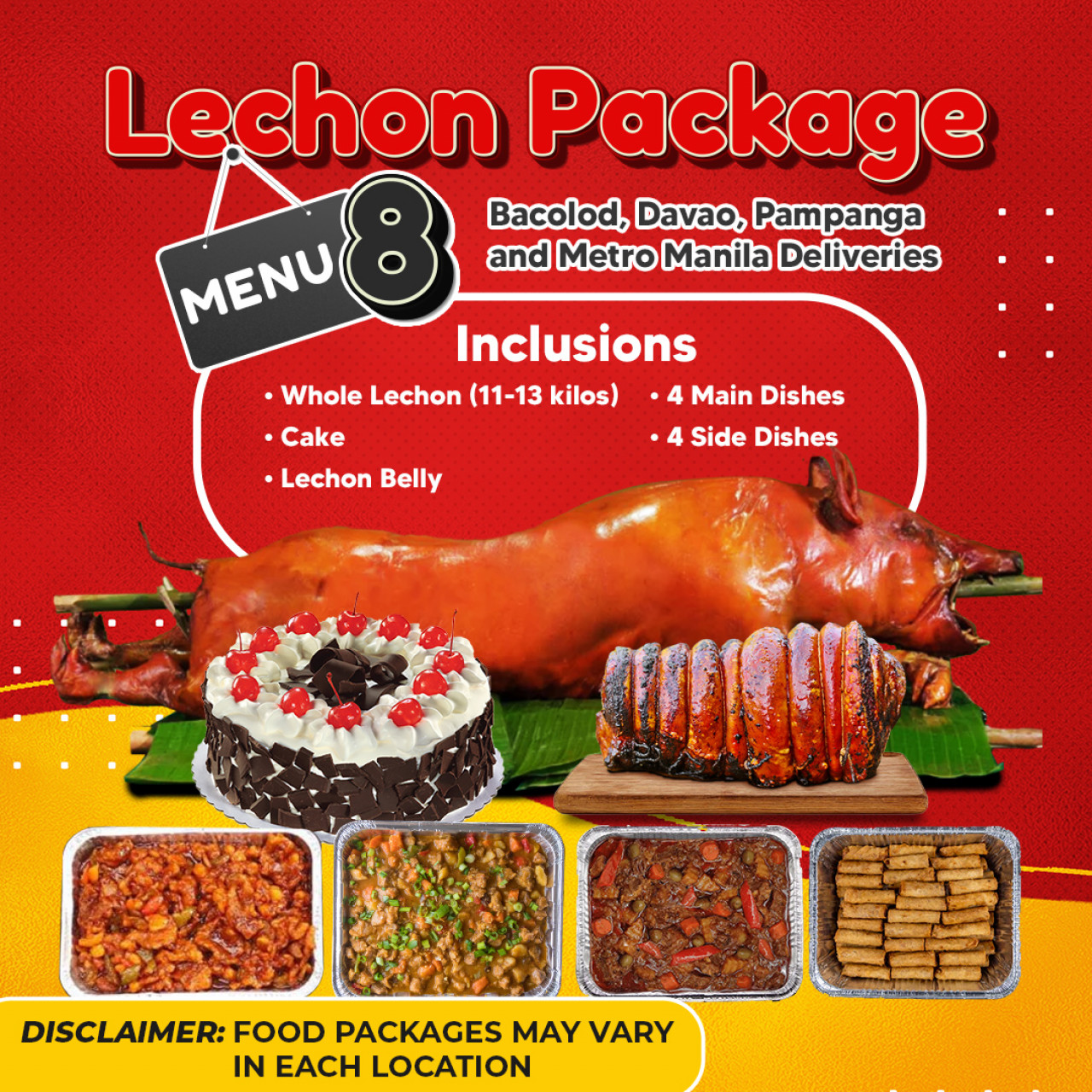 Lechon Package with 8 menu