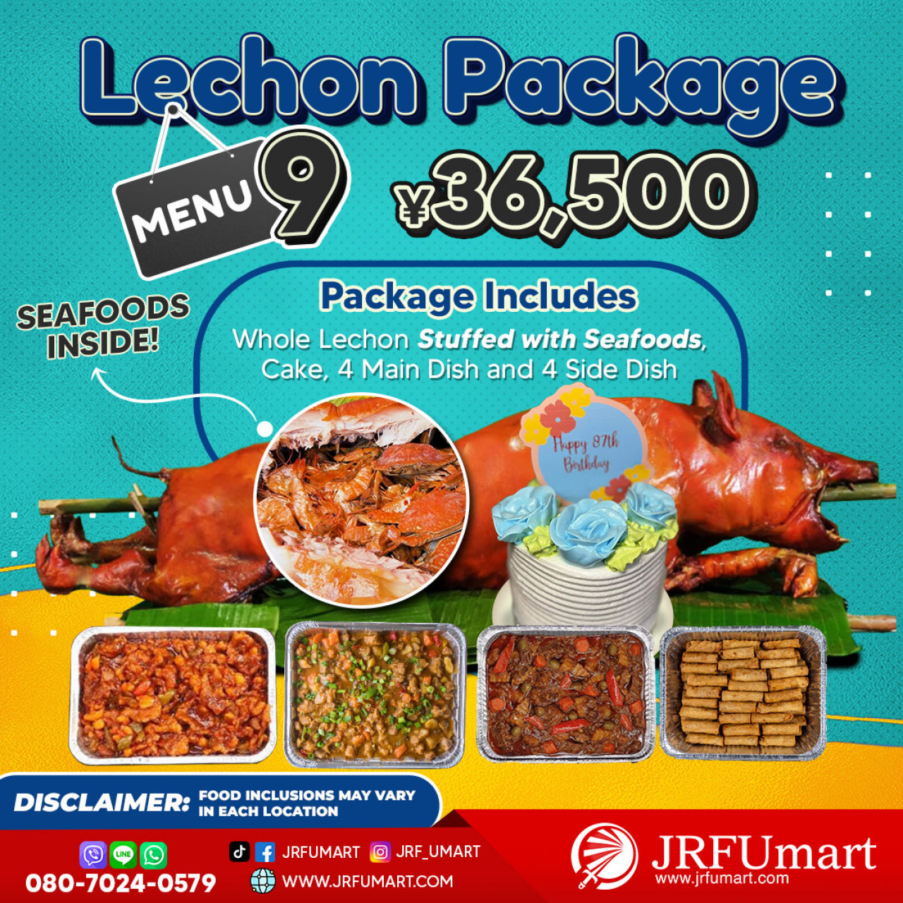 Seafood Lechon Package with 9 menu