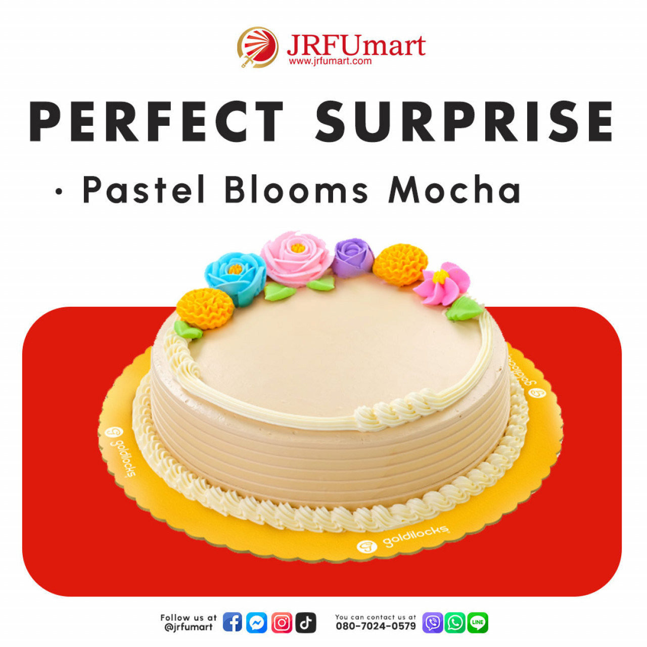 Goldilocks Pastel Blooms Mocha Cake
