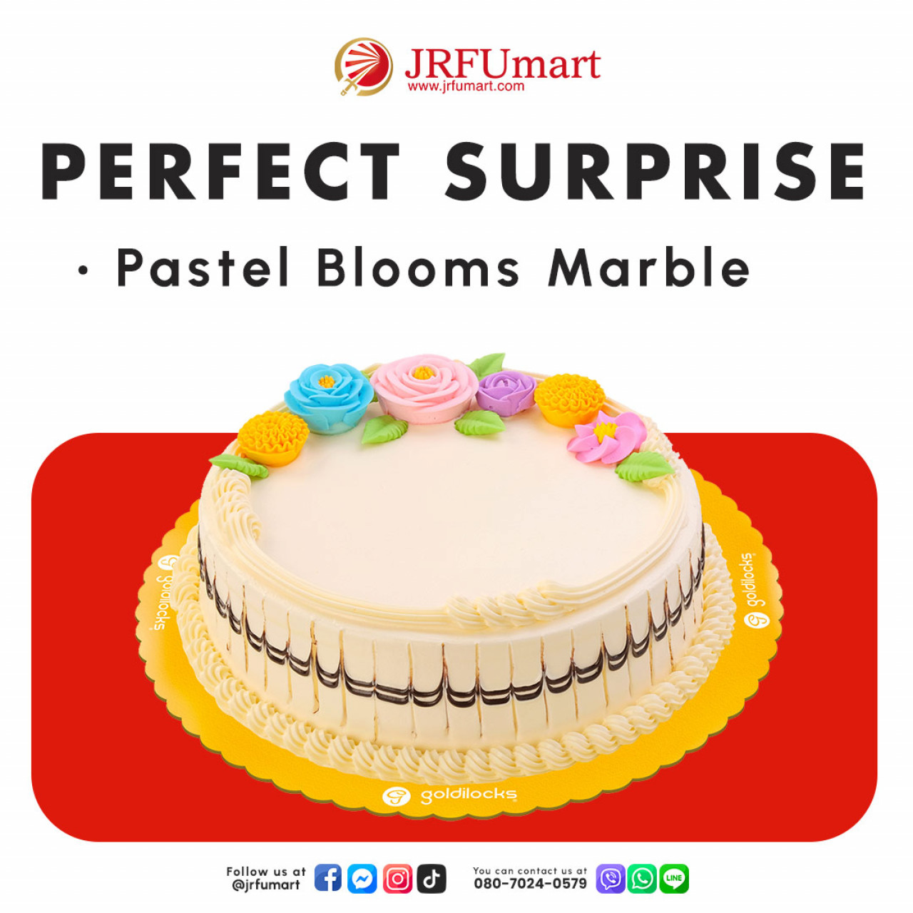 Goldilocks Pastel Blooms Marble Cake