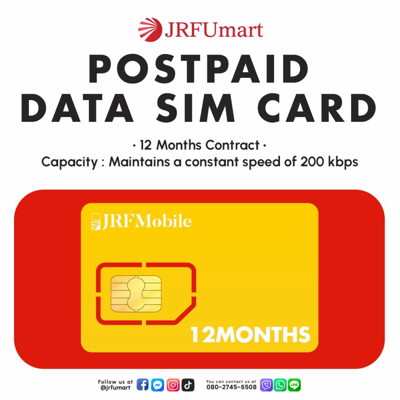 DATA SIM CARD 200kbps 12months contract